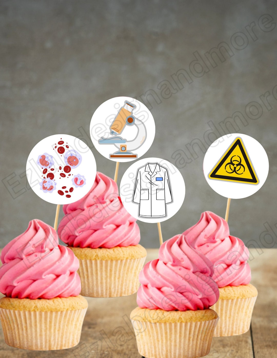Laboratory Cupcake Toppers: Science Party Decorations (digital Download ...
