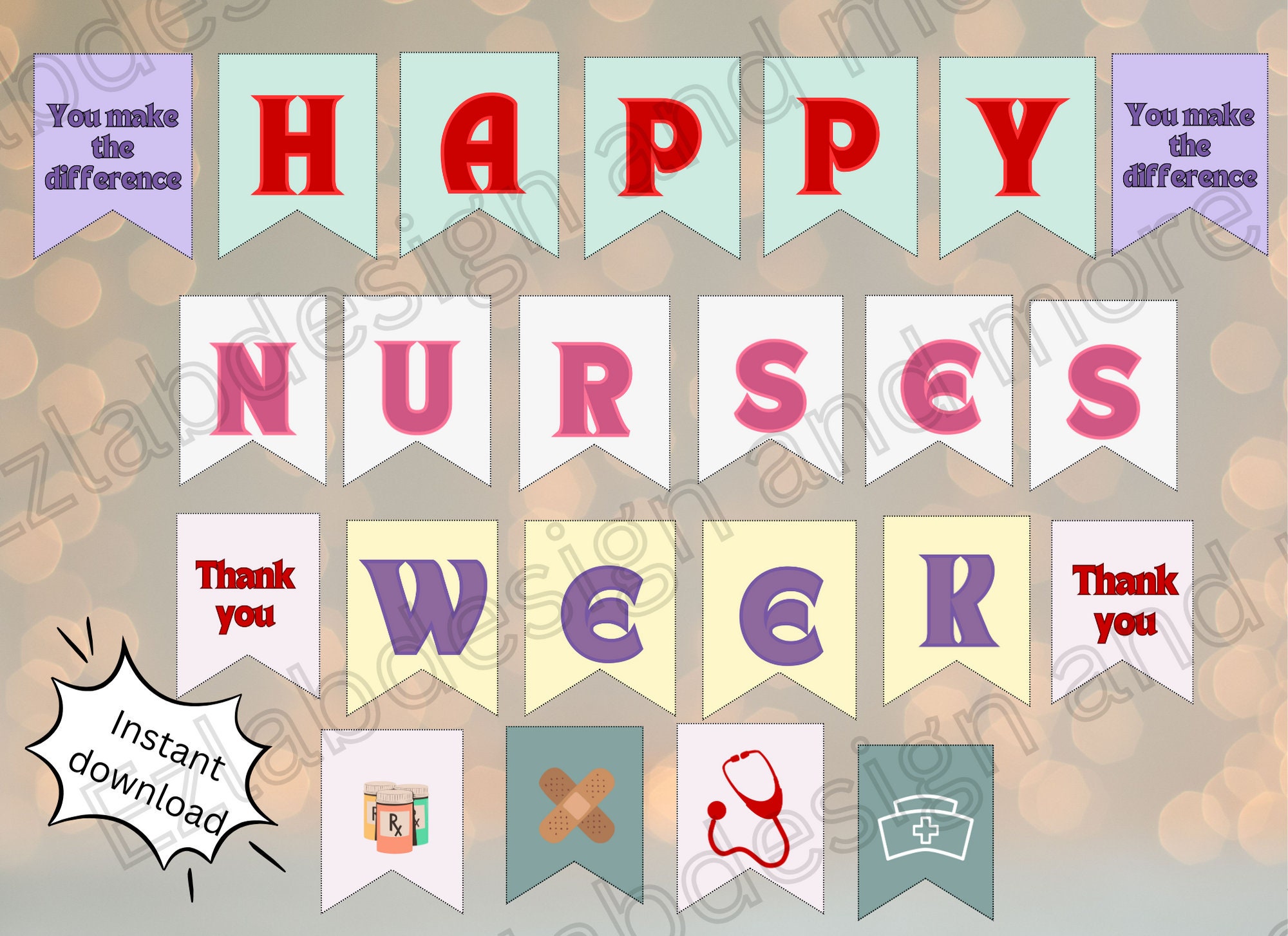 Nurses Week Banner, Nurses Week Gift, Nurses Week Png, Printables ...