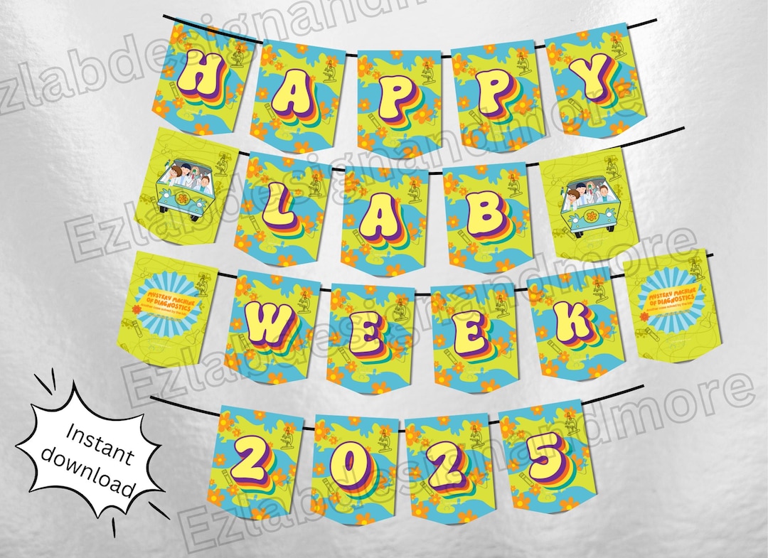 Lab Week 2025 Banner: Mystery Machine Theme (PDF Download) - Etsy