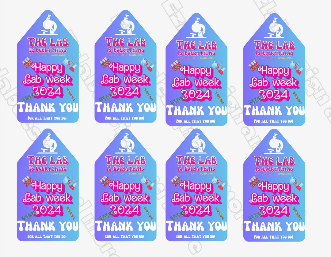 Lab Week Gift Tags, Lab Week 2024 Printable Gift Tags, Instant Download ...