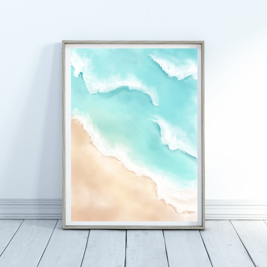 Beach Watercolor Print, Beach House Painting Decor, Coastal Painting ...