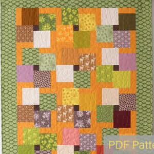 Scrappy Squares PDF Baby Quilt Pattern Baby/toddler Size - Etsy