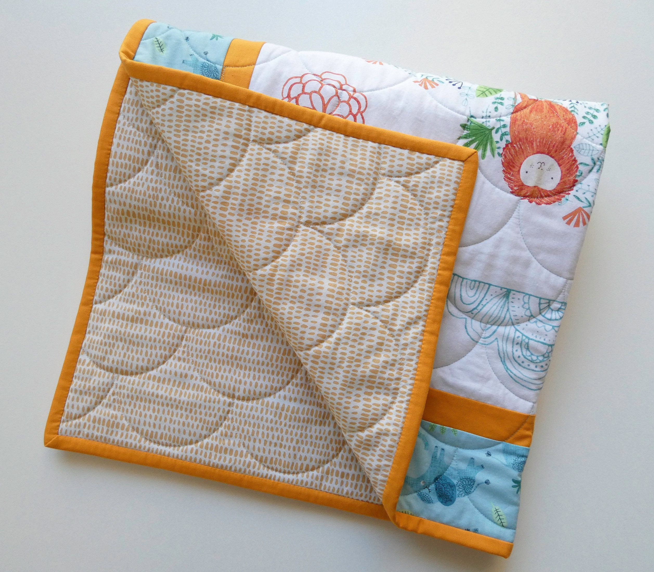 Quilted Nursery Panel Baby Blanket Jungle Themed Baby Quilt - Etsy