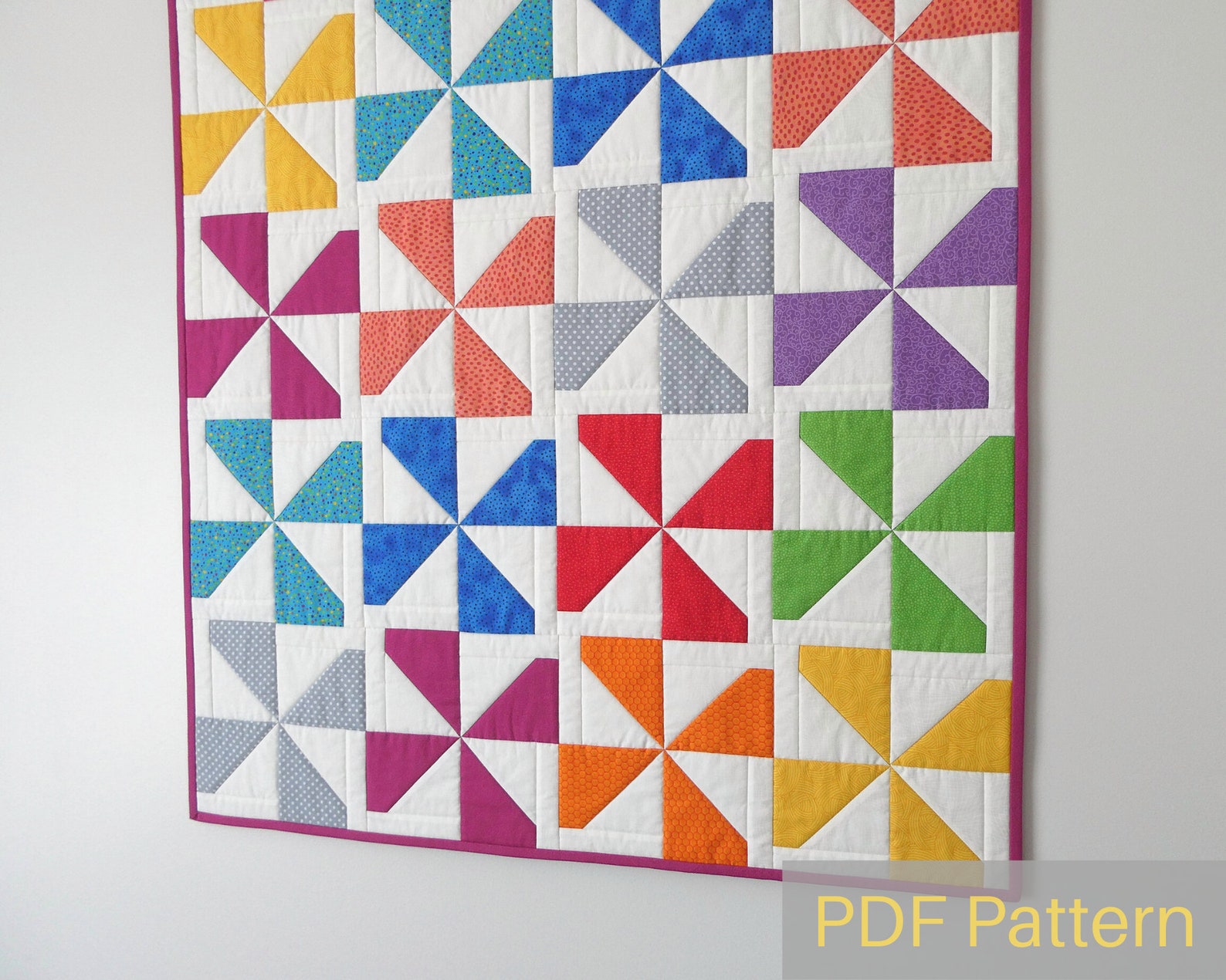 Modern Pinwheel Baby Quilt Pattern PDF Instant Download Easy - Etsy