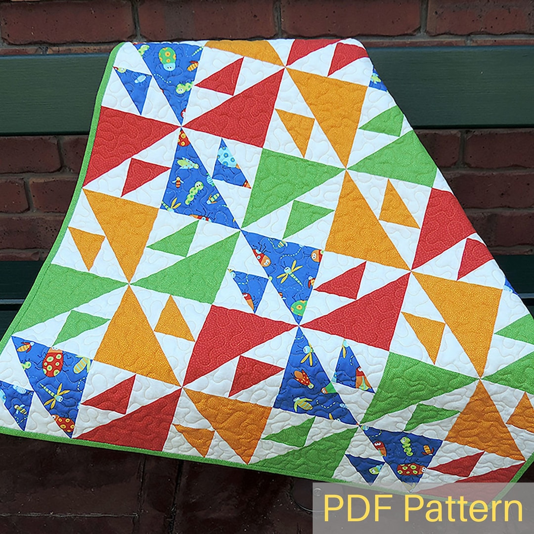 Half Square Triangle Baby Quilt Pattern: Bright Colors (PDF Pattern) - Etsy