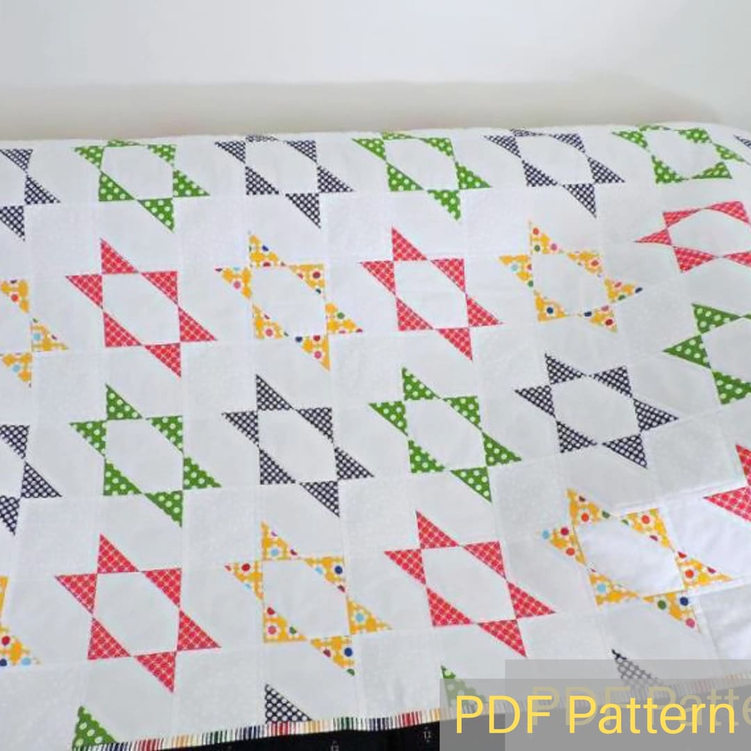 Star Baby Quilt Pattern, Stretched Star, Beginner Quilting (PDF ...