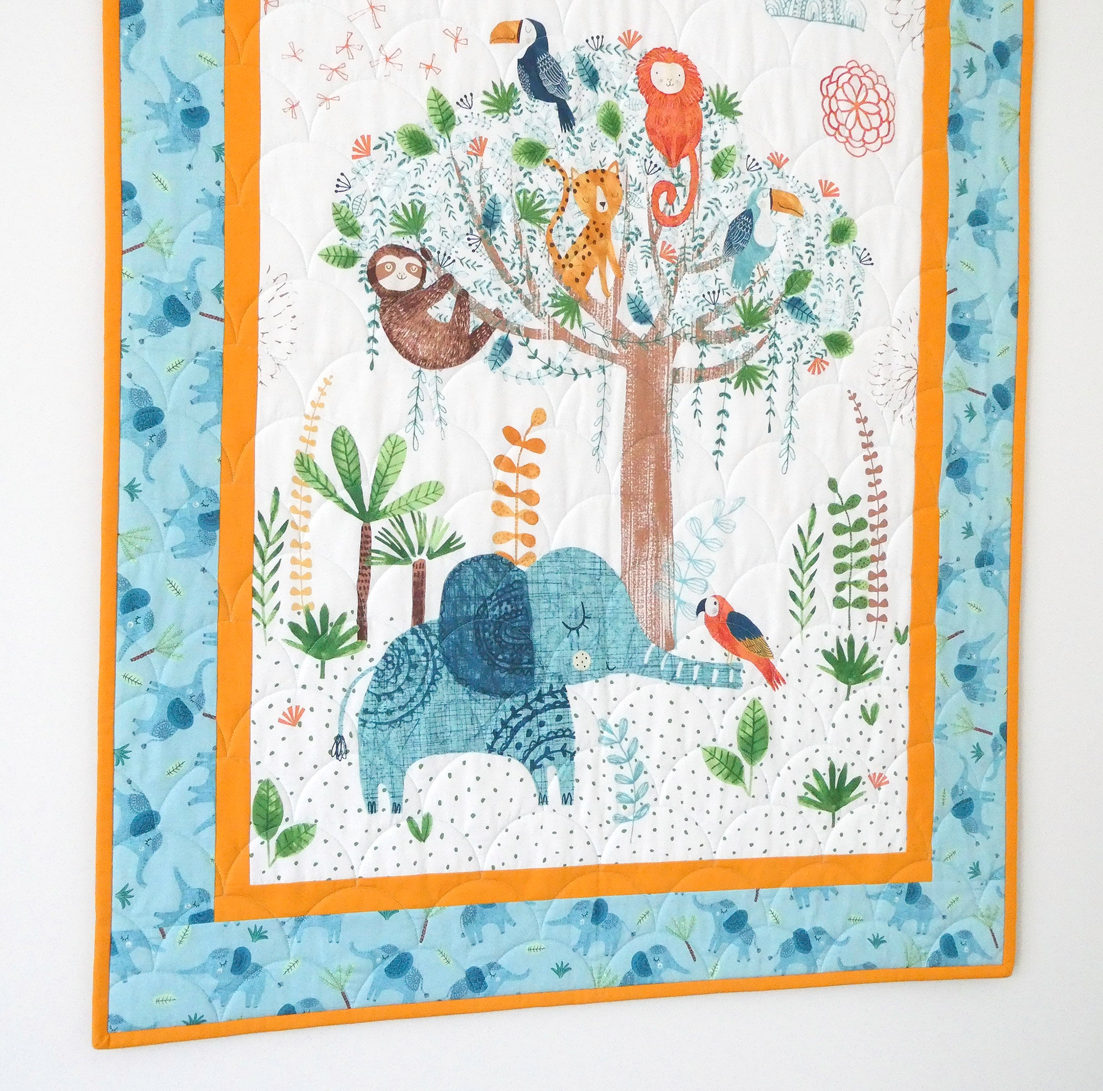 Quilted Nursery Panel Baby Blanket Jungle Themed Baby Quilt - Etsy