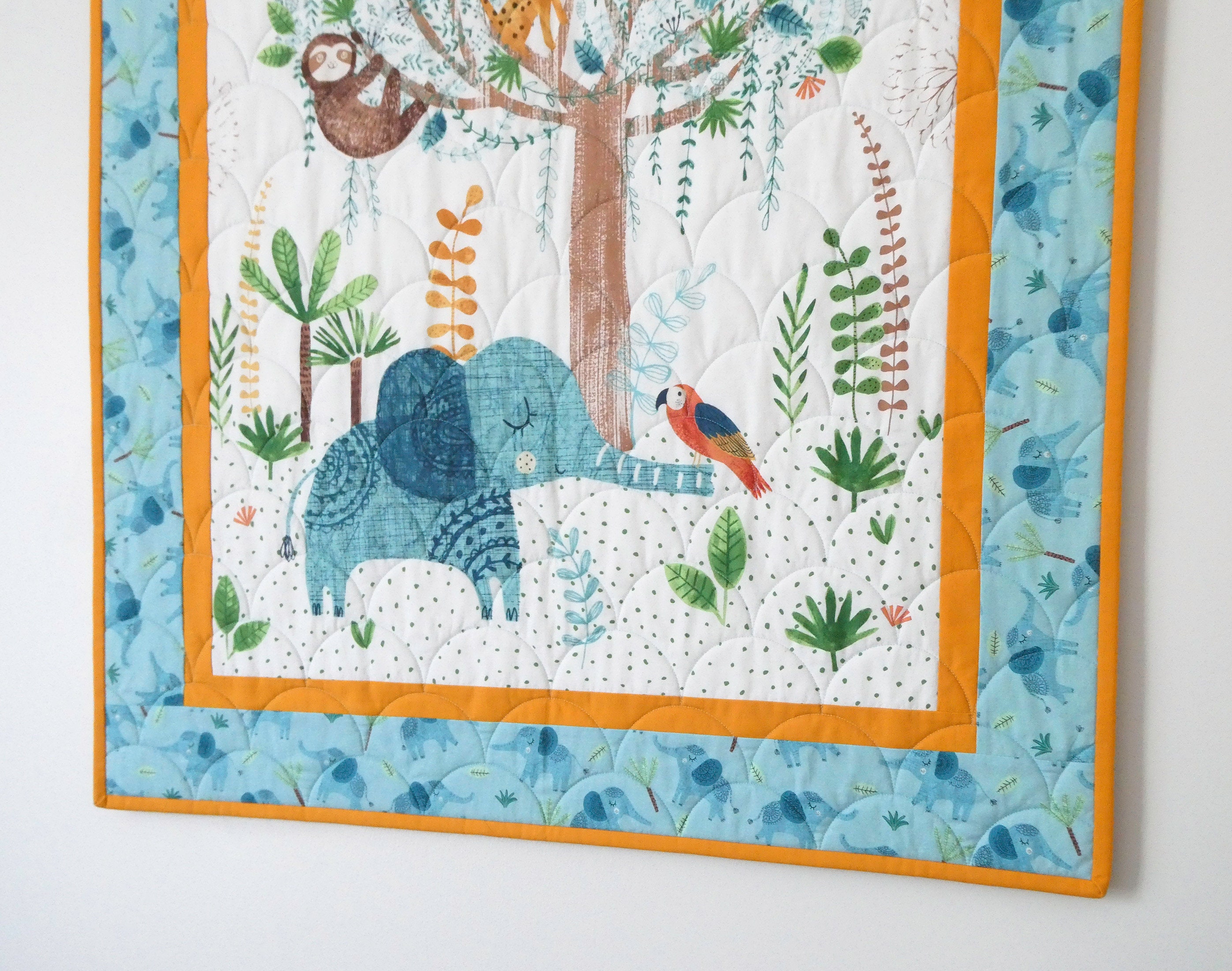 Quilted Nursery Panel Baby Blanket Jungle Themed Baby Quilt - Etsy