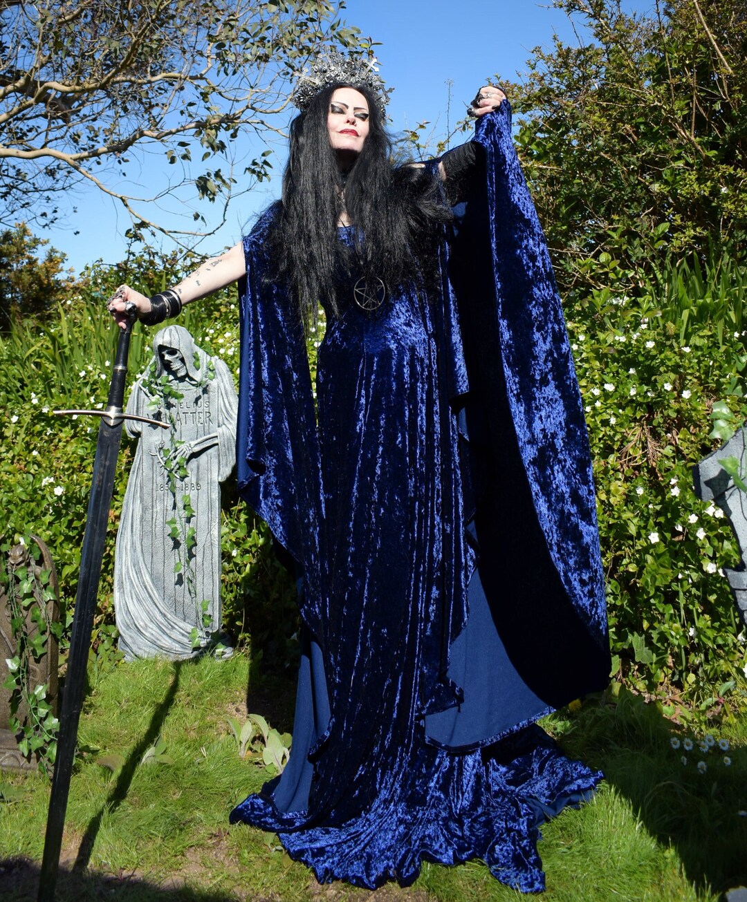 Velvet Fae of the Falls Gown - Made to Measure - Crushed Velvet Elven ...