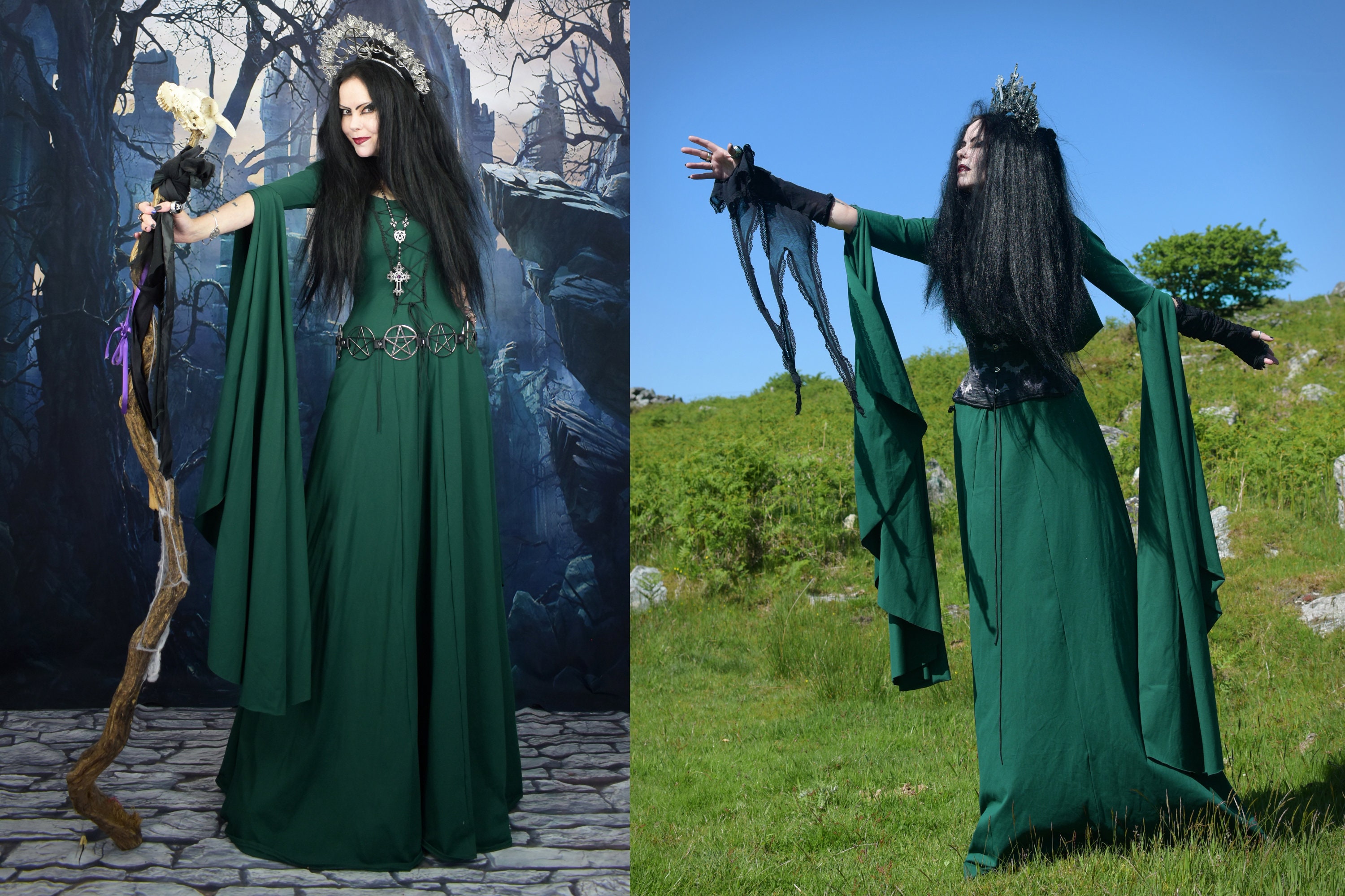 Forestwytch Gown - Made to Measure - Cotton Elven Goth Witch Dress by ...