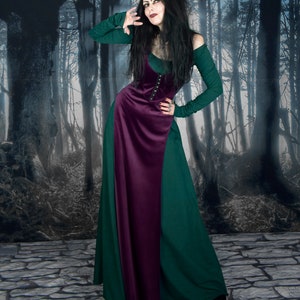 Minerva Witch Dress - Cotton Lycra Long Sleeved Witchy Goth Dress by ...