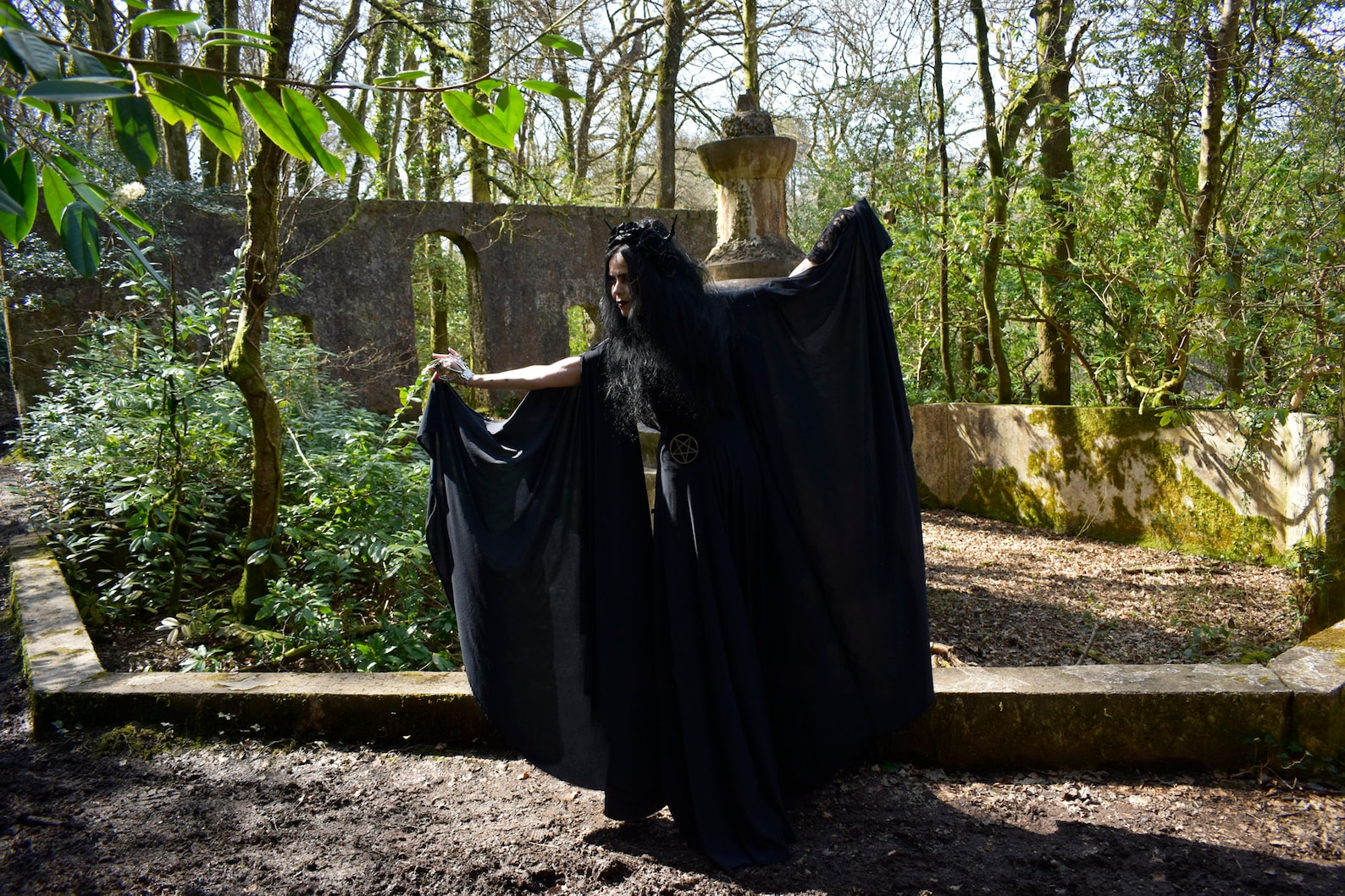 Fae of the Fallen Gown Cotton Elven Goth Witch Medieval - Etsy