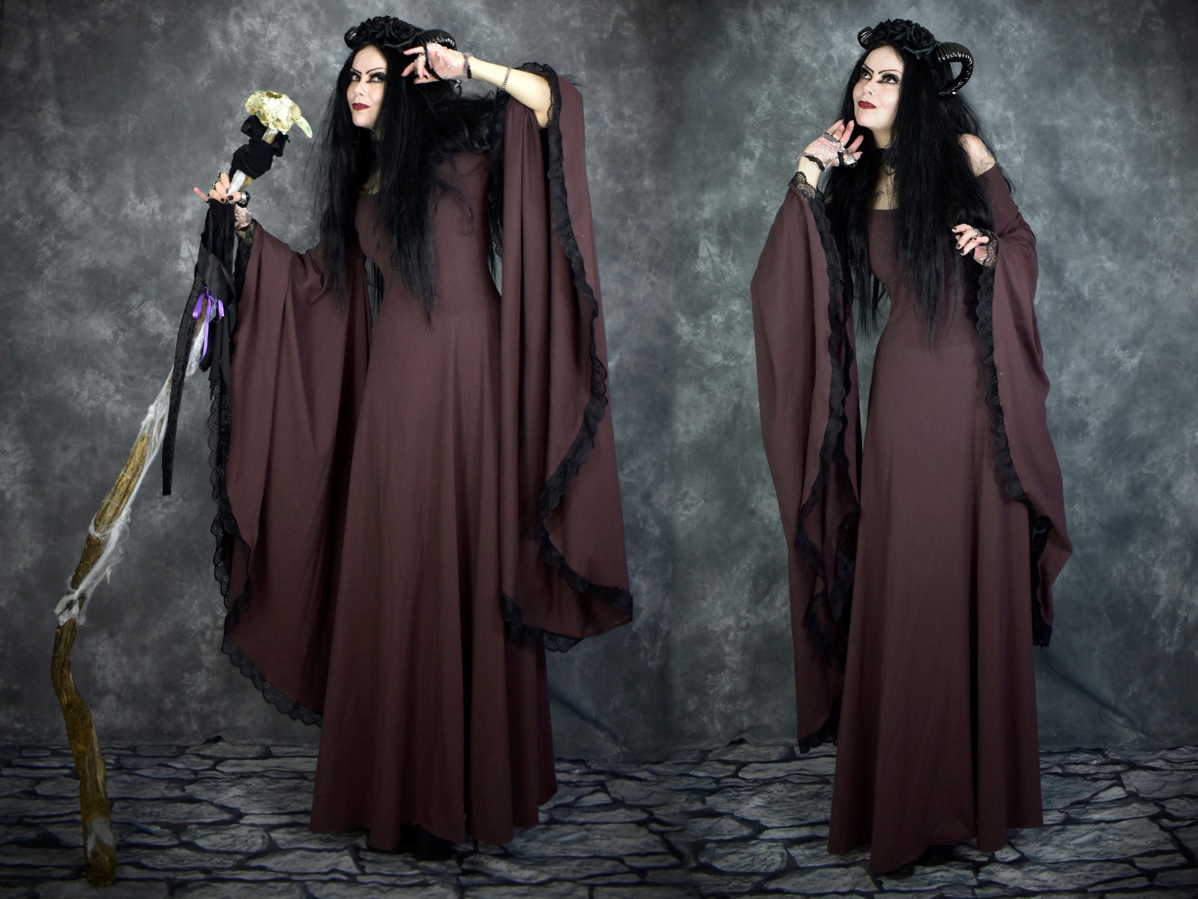 Crymaria Wynter Witch Gown cotton medieval witchy dress by | Etsy