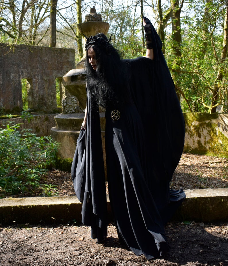 Fae of the Fallen Gown Cotton Elven Goth Witch Medieval - Etsy