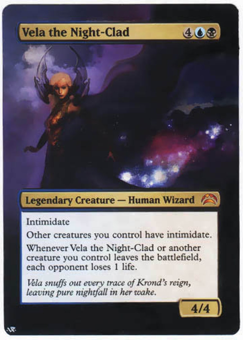 Mtg Altered Art Card-vela the Night-clad | Etsy