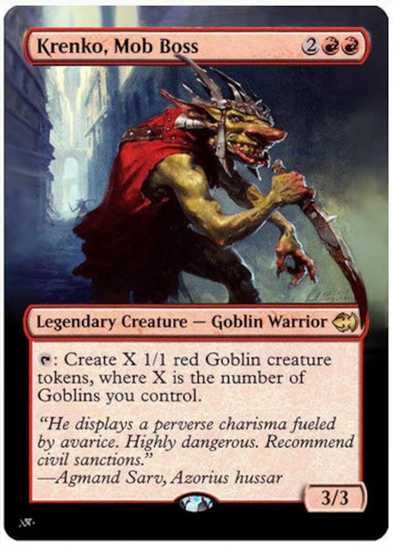 Mtg Altered Art Card Krenko Mob Boss - Etsy