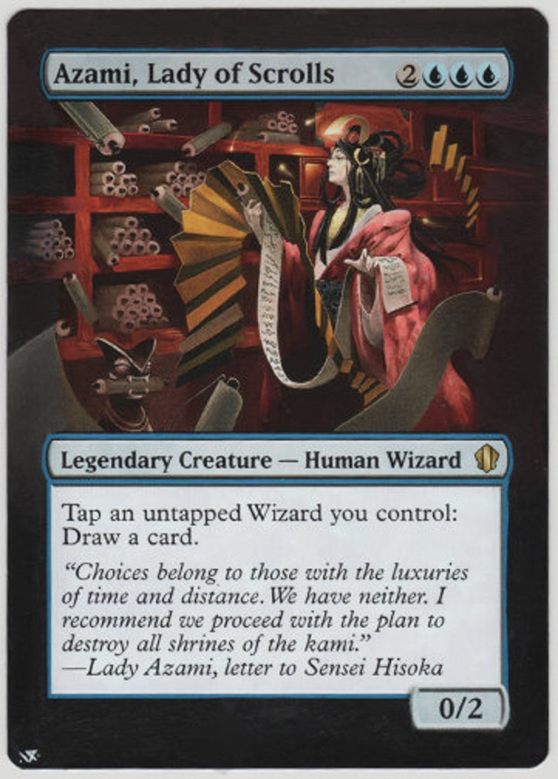 Mtg Altered Art Card Azami, Lady of Scrolls - Etsy