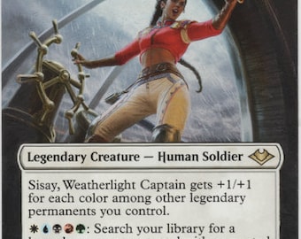 Sisay, Weatherlight Captain MTG Card Single Card Custom Dark Fantasy ...