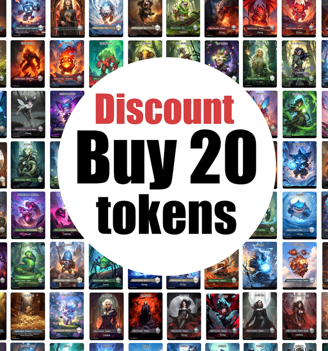 Choose 20 Custom Tokens of Your Choice for Magic the Gathering - Custom ...