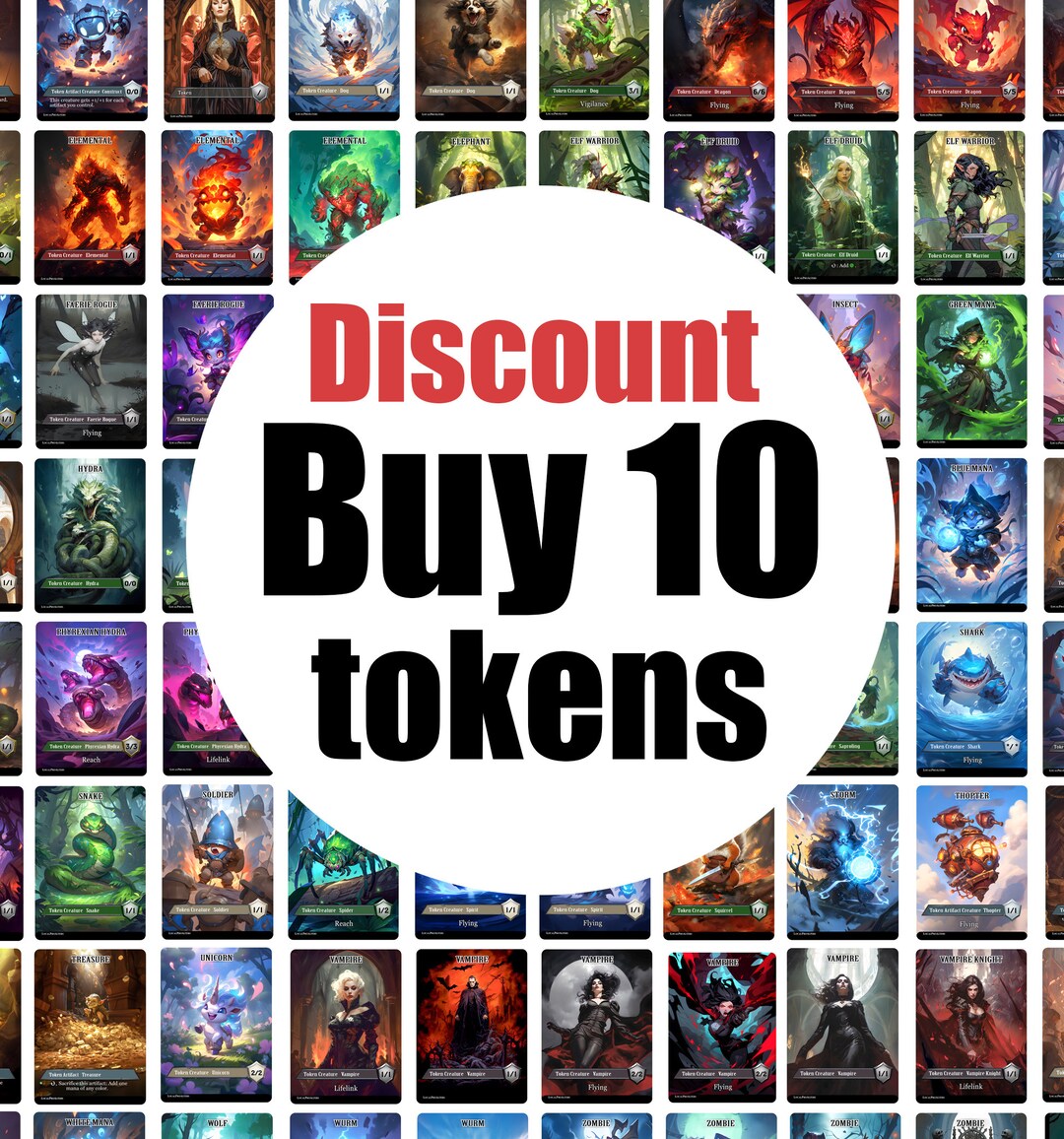 Choose 10 Custom Tokens of Your Choice for Magic the Gathering for MTG ...