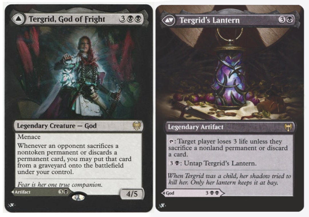 Mtg Altered Art Card Tergrid, God of Fright // Tergrid's Lantern - Etsy