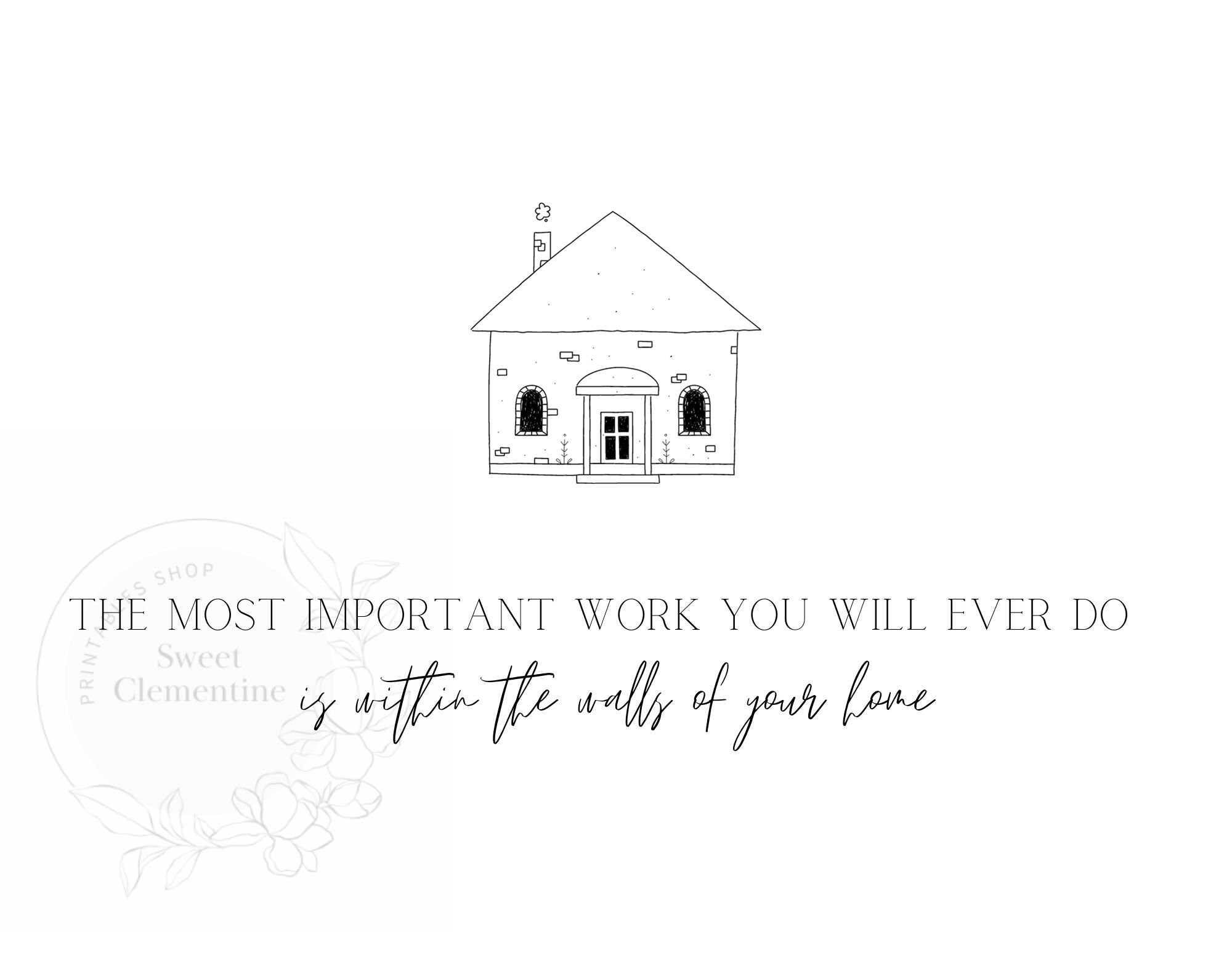 Simple Wall Art, Printable Art, Homemakers Gift, Black and White Wall ...