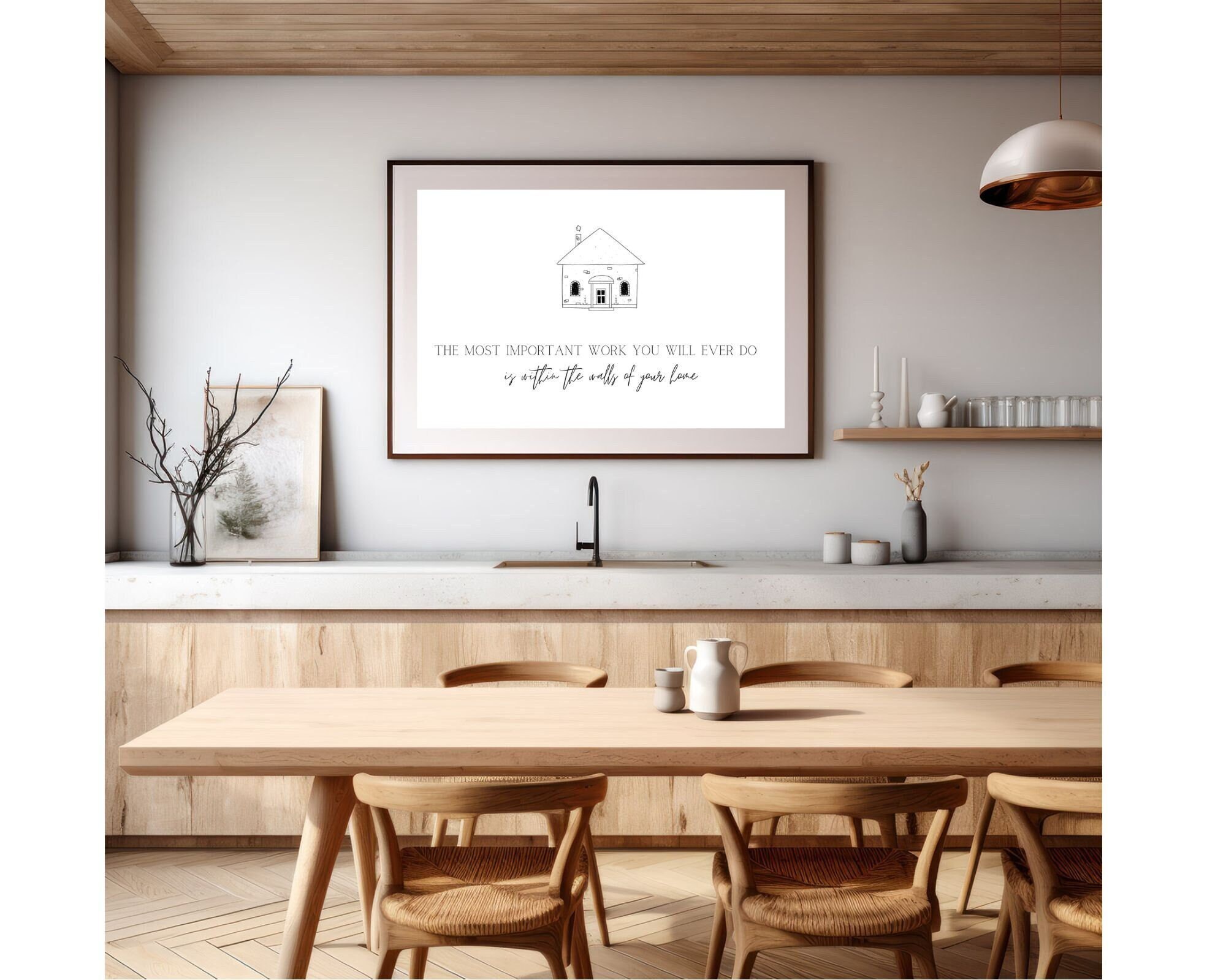 Simple Wall Art, Printable Art, Homemakers Gift, Black and White Wall ...