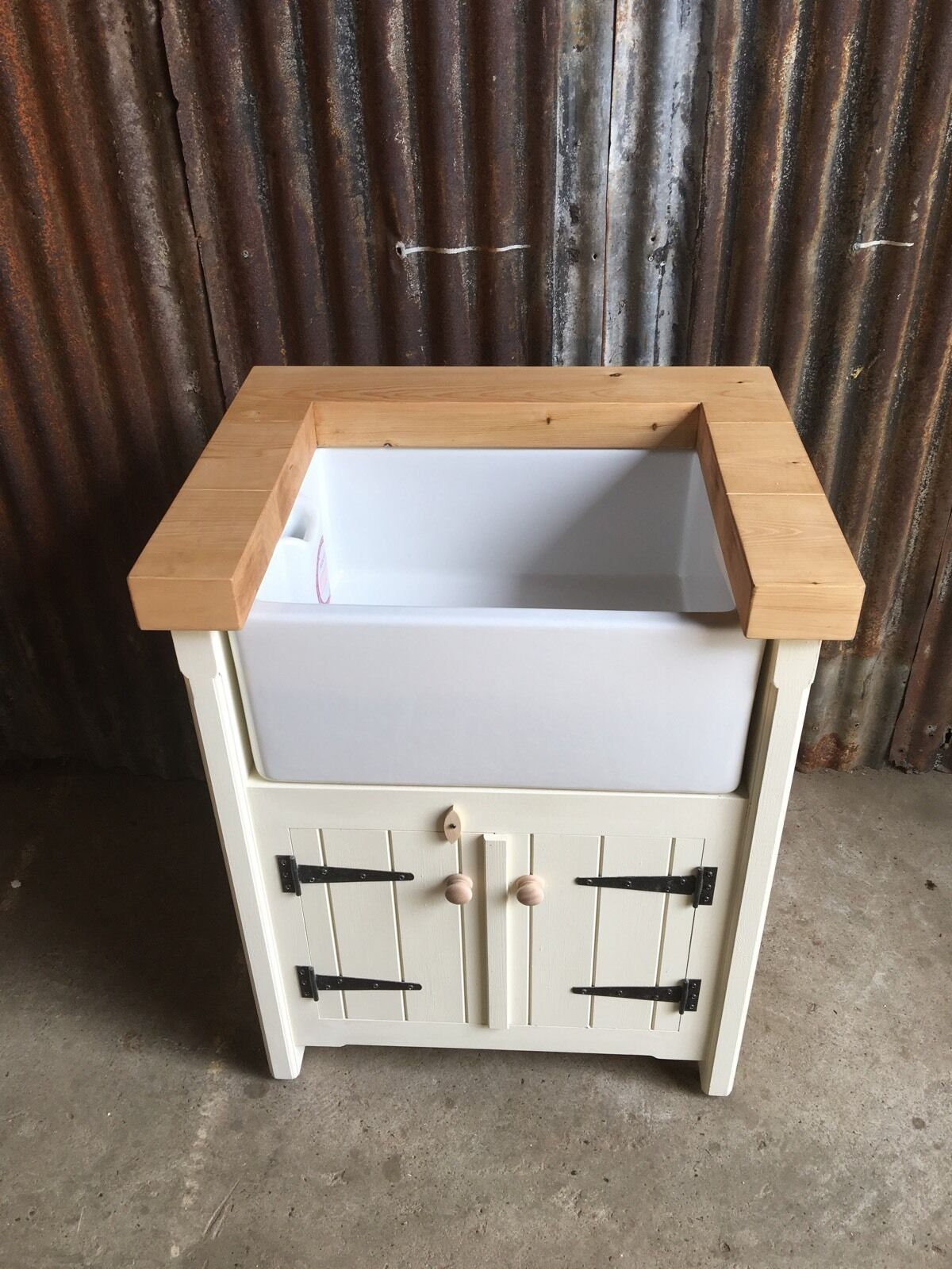 Pine Freestanding Kitchen Handmade Belfast Butler Sink Unit Farmhouse ...