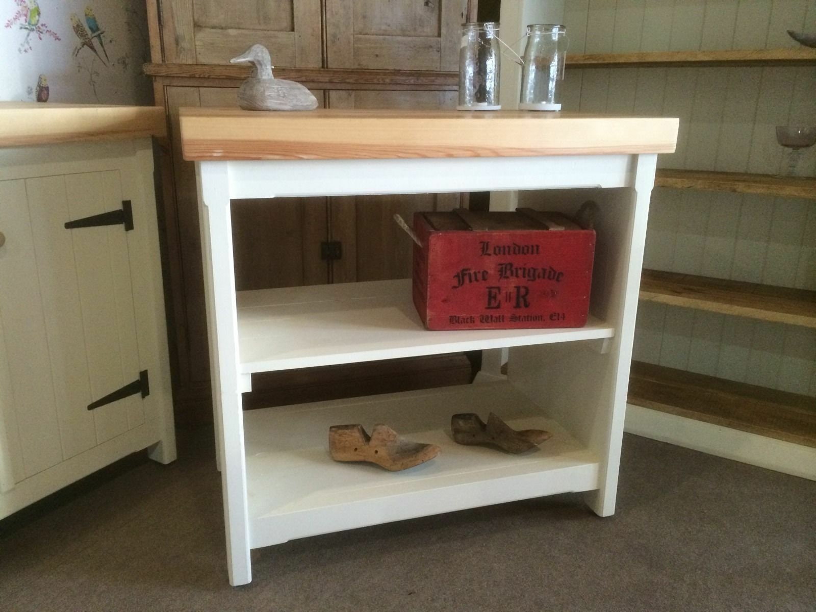 Fully Open Shelved Unit Chunky Pine Top - Etsy UK