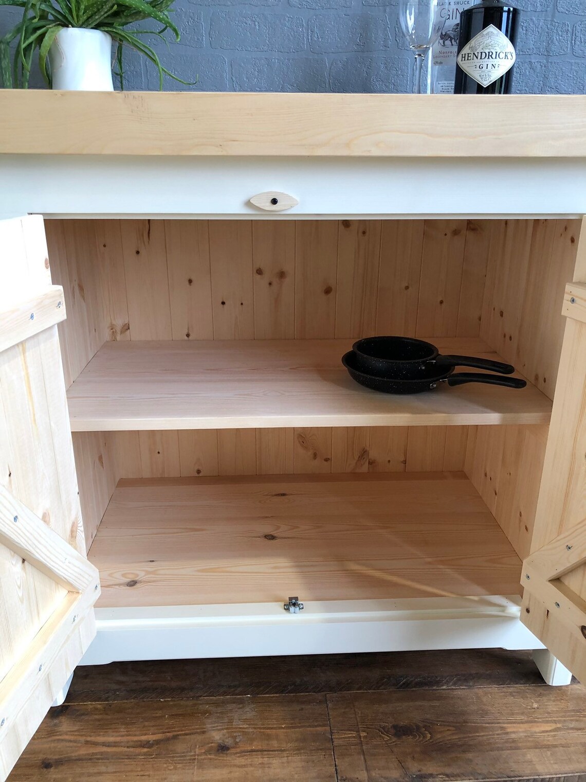 Double Cupboard Unit Chunky Pine Top - Etsy UK