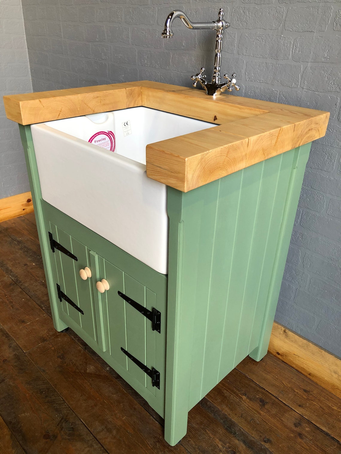 Freestanding Belfast Butler Sink Unit With Pine Top Handmade Kitchen ...