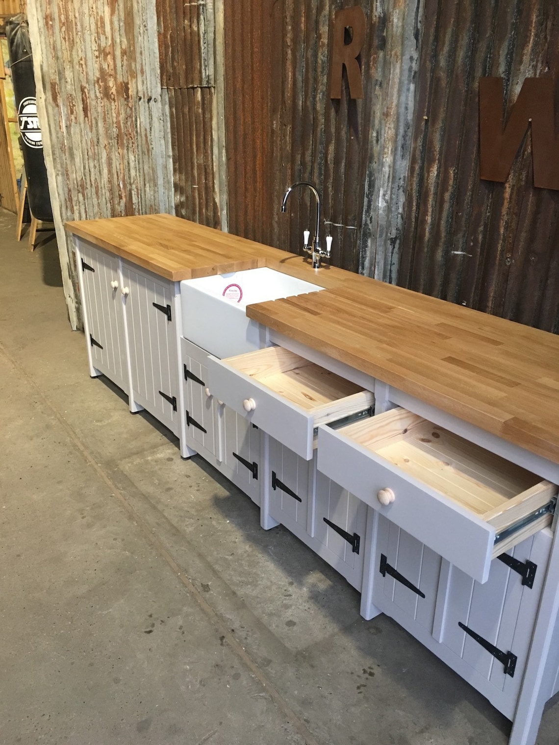 Freestanding Belfast Butler Sink Unit With Oak Top Handmade - Etsy UK