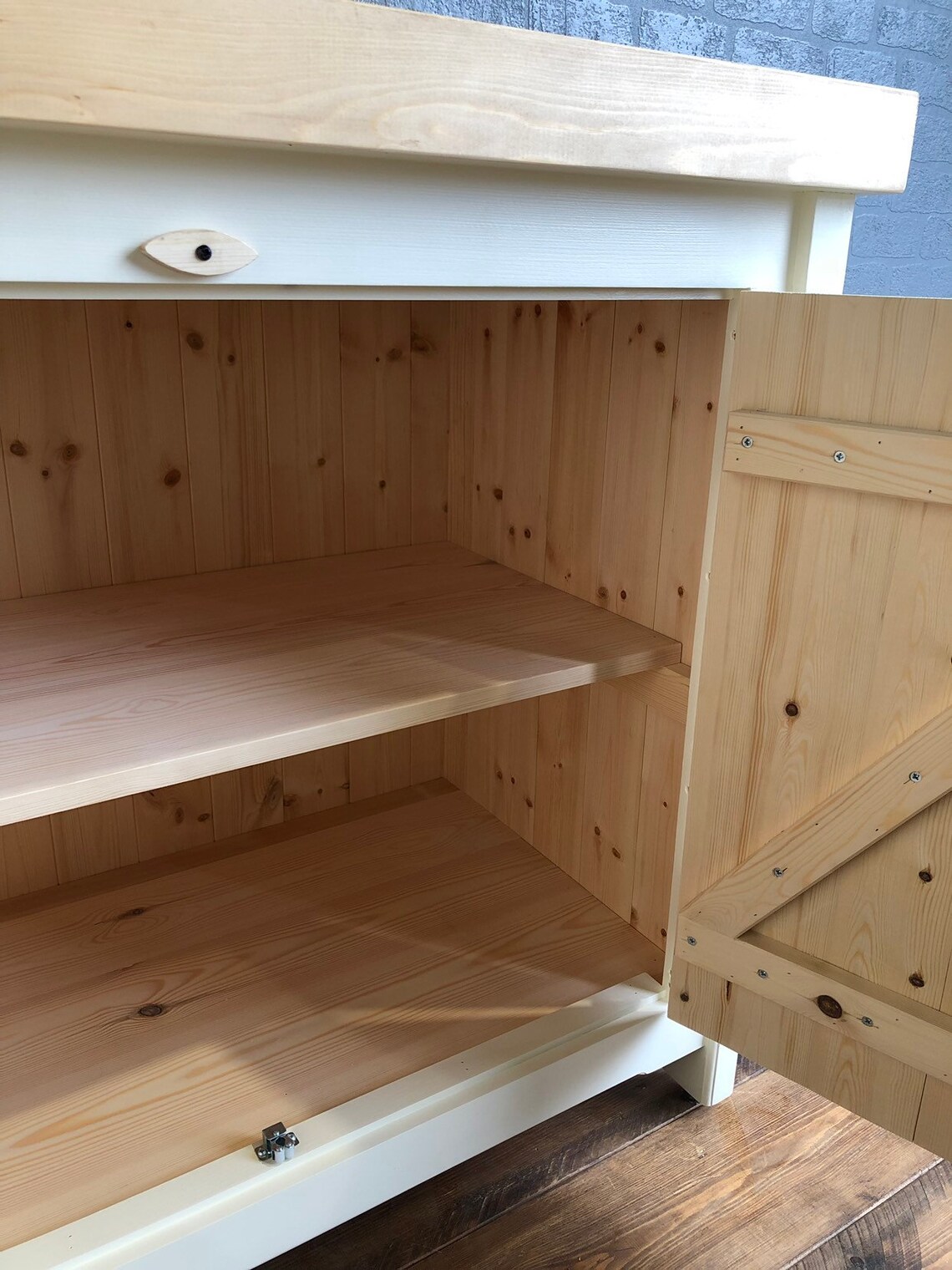 Double Cupboard Unit Chunky Pine Top - Etsy UK
