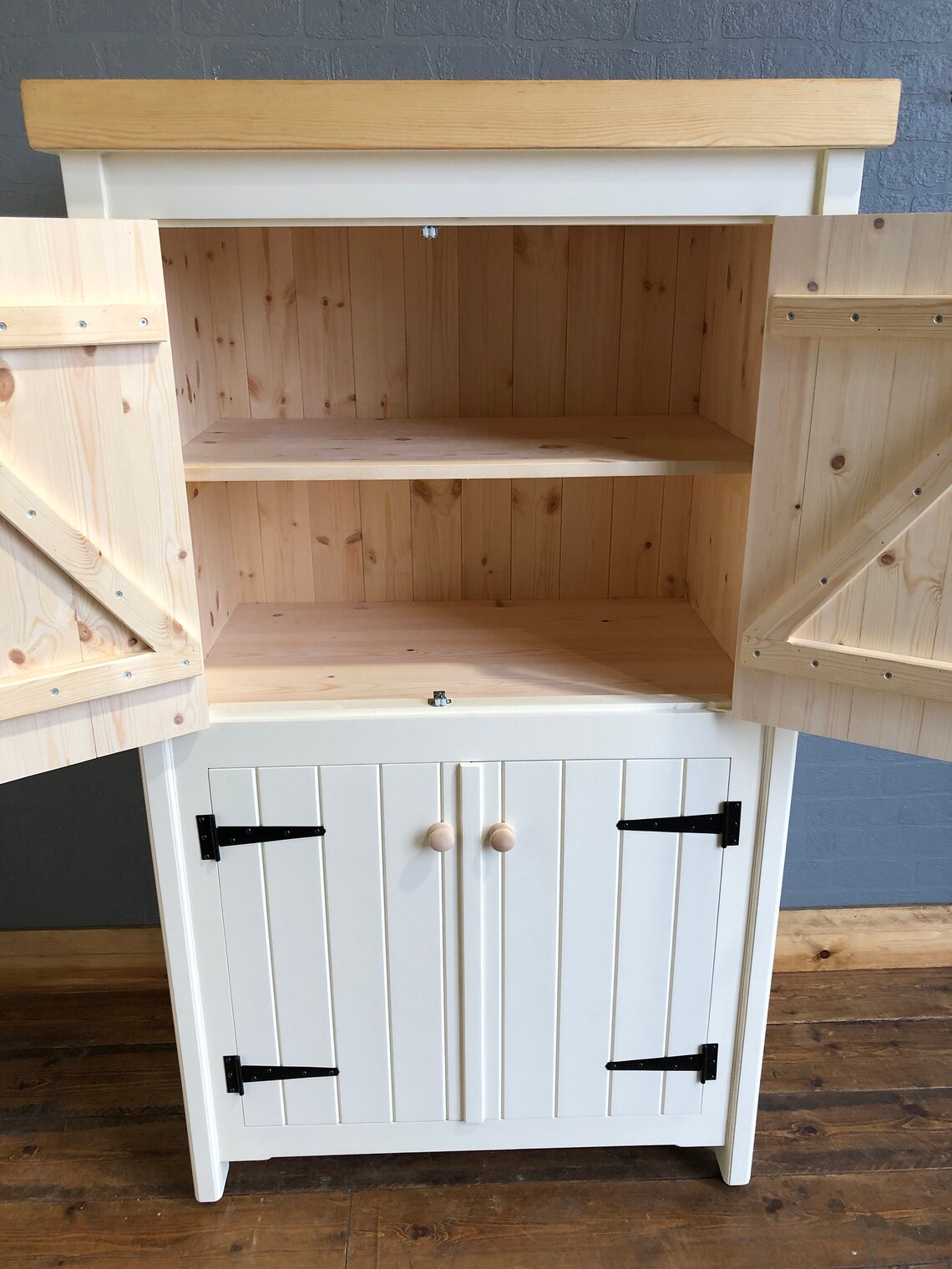 Freestanding Storage Larder With Chunky Pine Top Handmade - Etsy UK