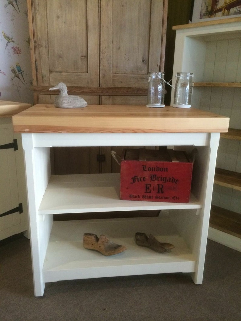 Fully Open Shelved Unit Chunky Pine Top - Etsy UK