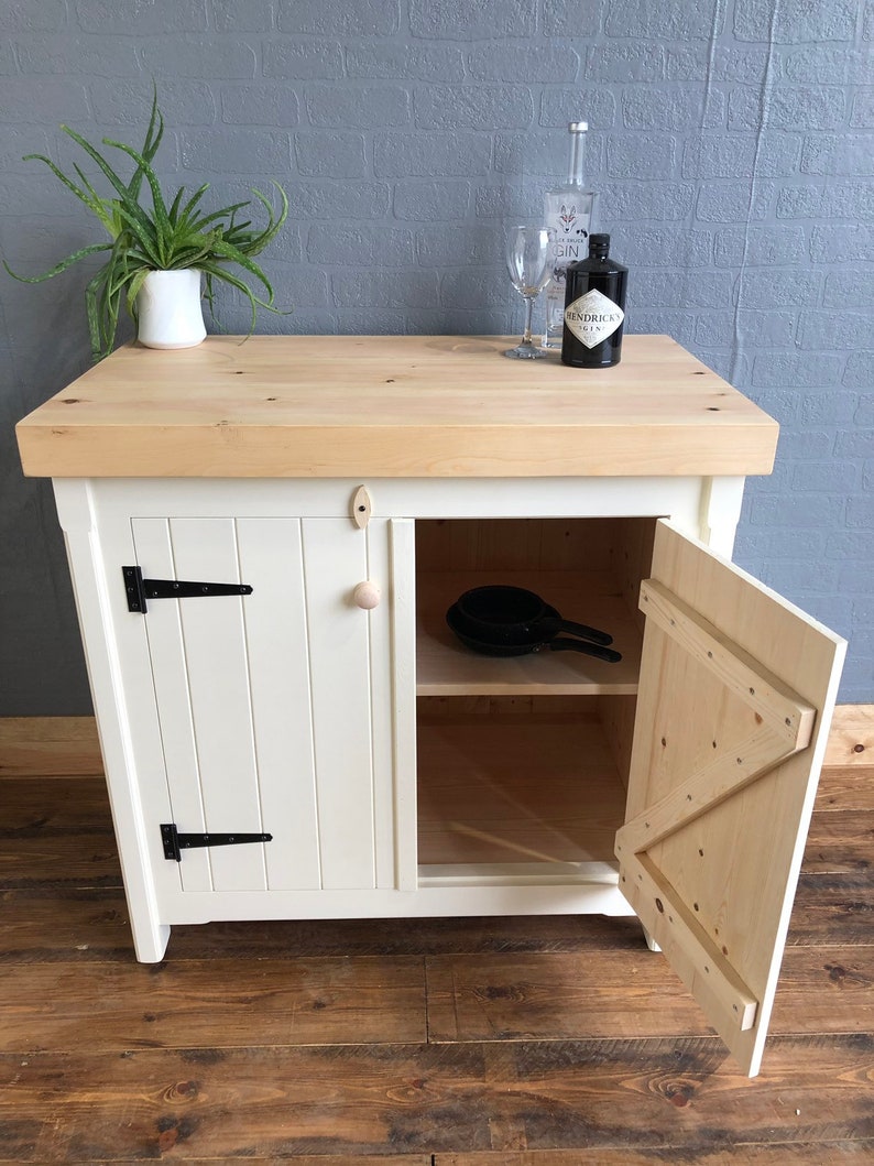 Double Cupboard Unit Chunky Pine Top - Etsy UK