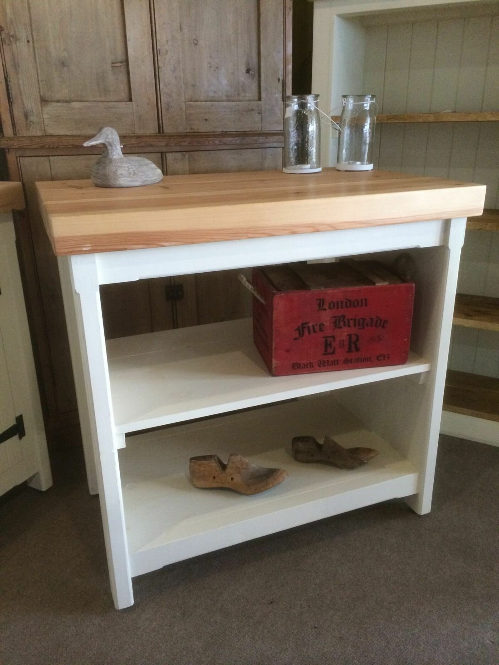 Fully Open Shelved Unit Chunky Pine Top - Etsy UK
