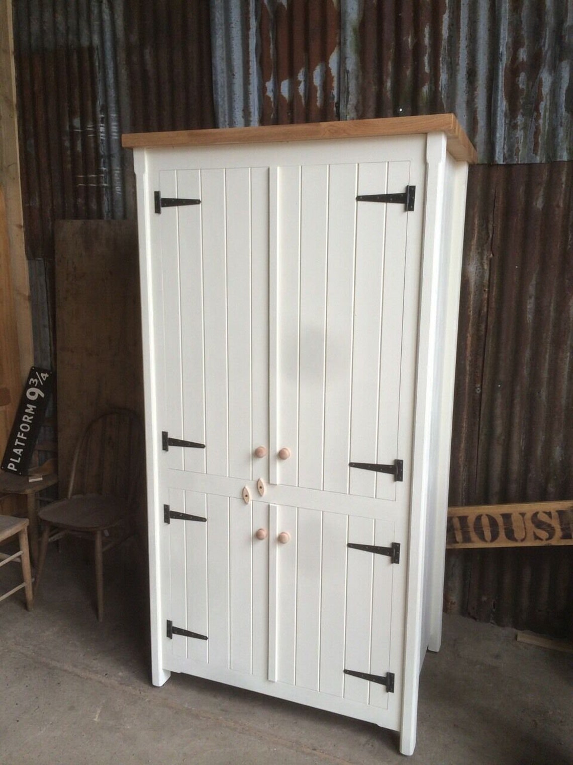 Large 4 door pantry / larder cupboard with spice racks | Etsy