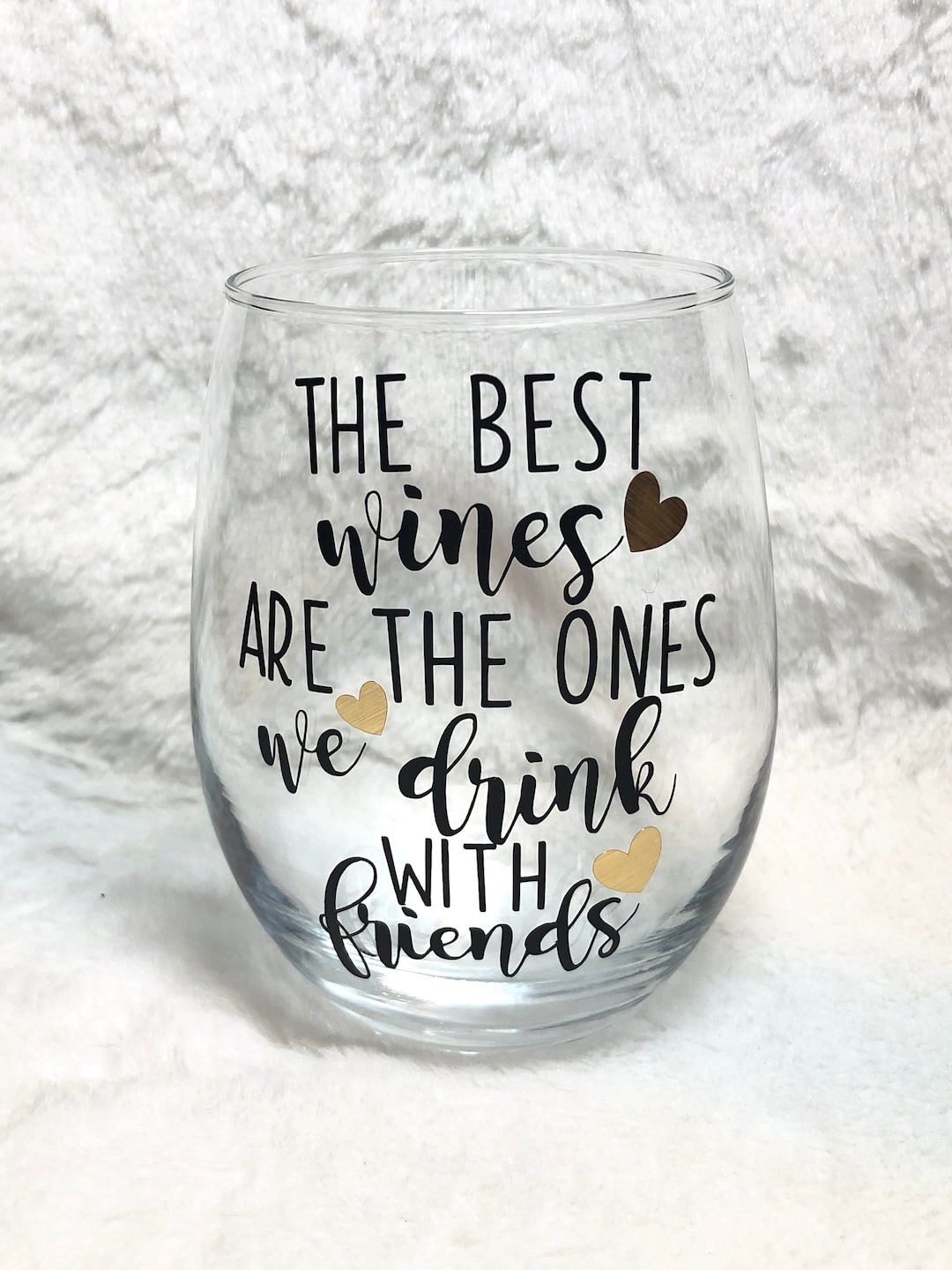 Friends Wine Glass, Best Friend Gifts, Gifts for Her, Stemless Wine ...