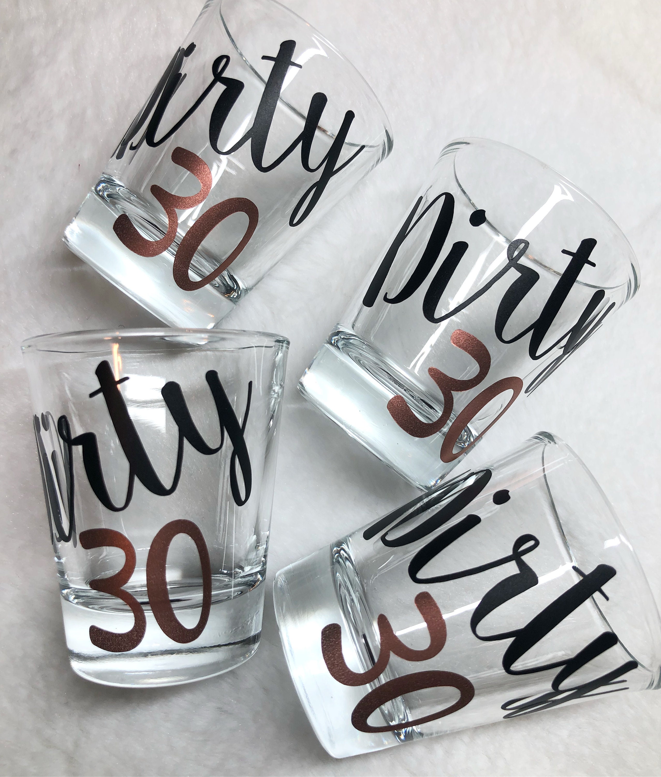 30th Birthday Shot Glass, Thirty and Flirty Birthday, Dirty 30 Party ...
