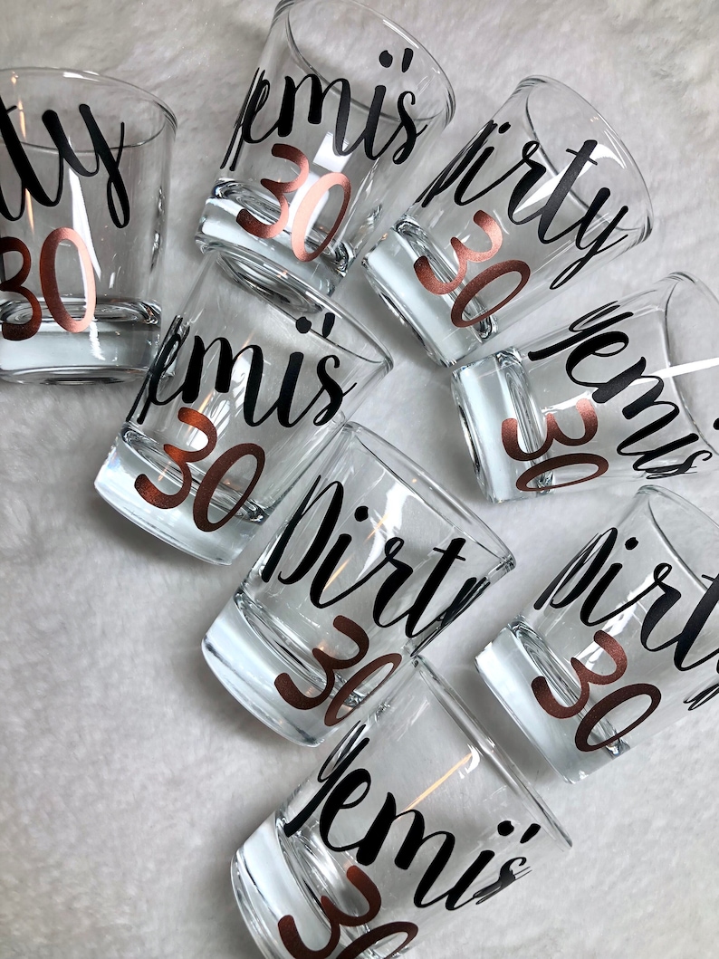 30th Birthday Shot Glass Thirty and Flirty Birthday Dirty 30 - Etsy