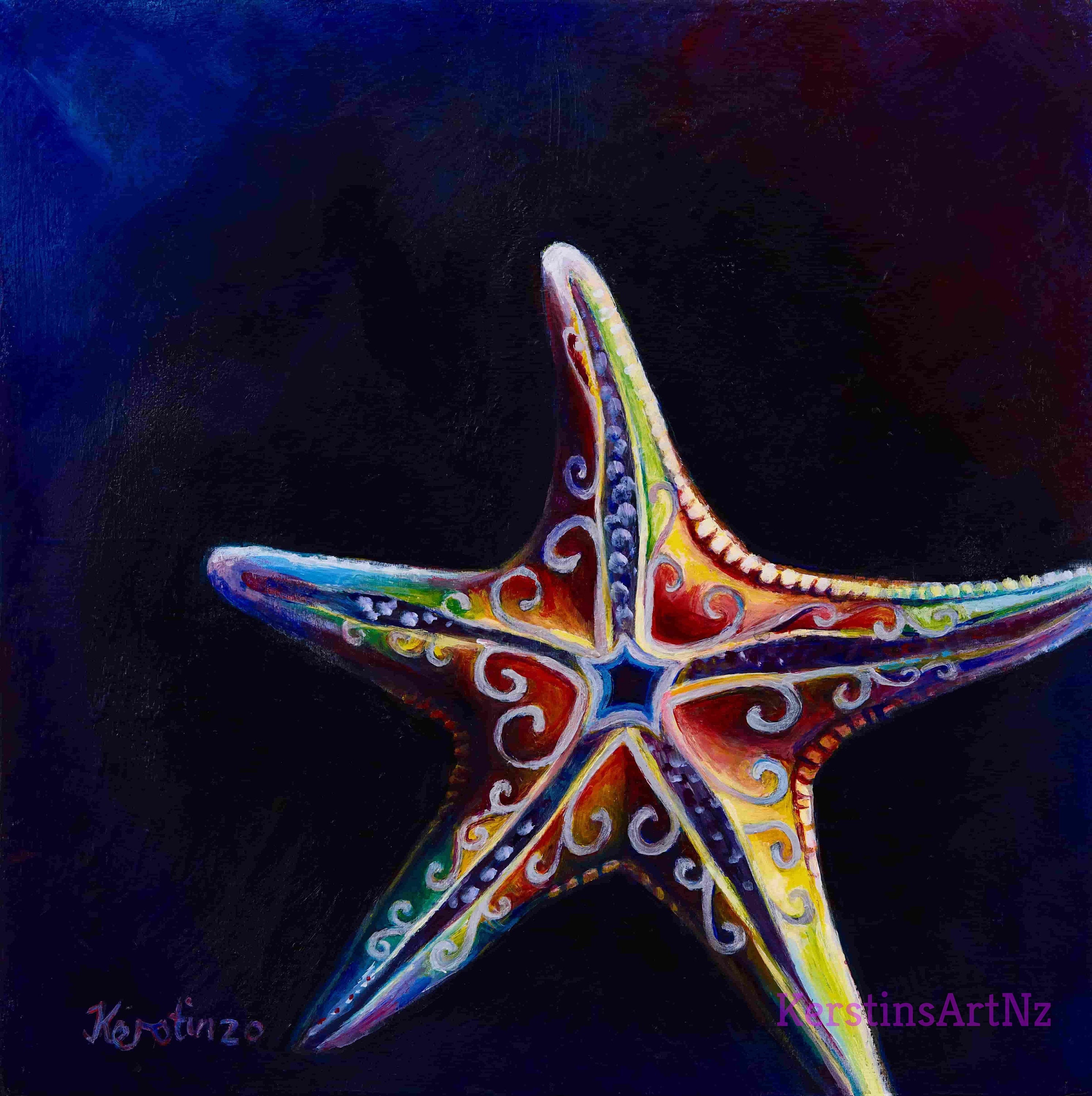 Der Seestern - Gedruckt und versandt…Seestern Art Print, Bunter ...