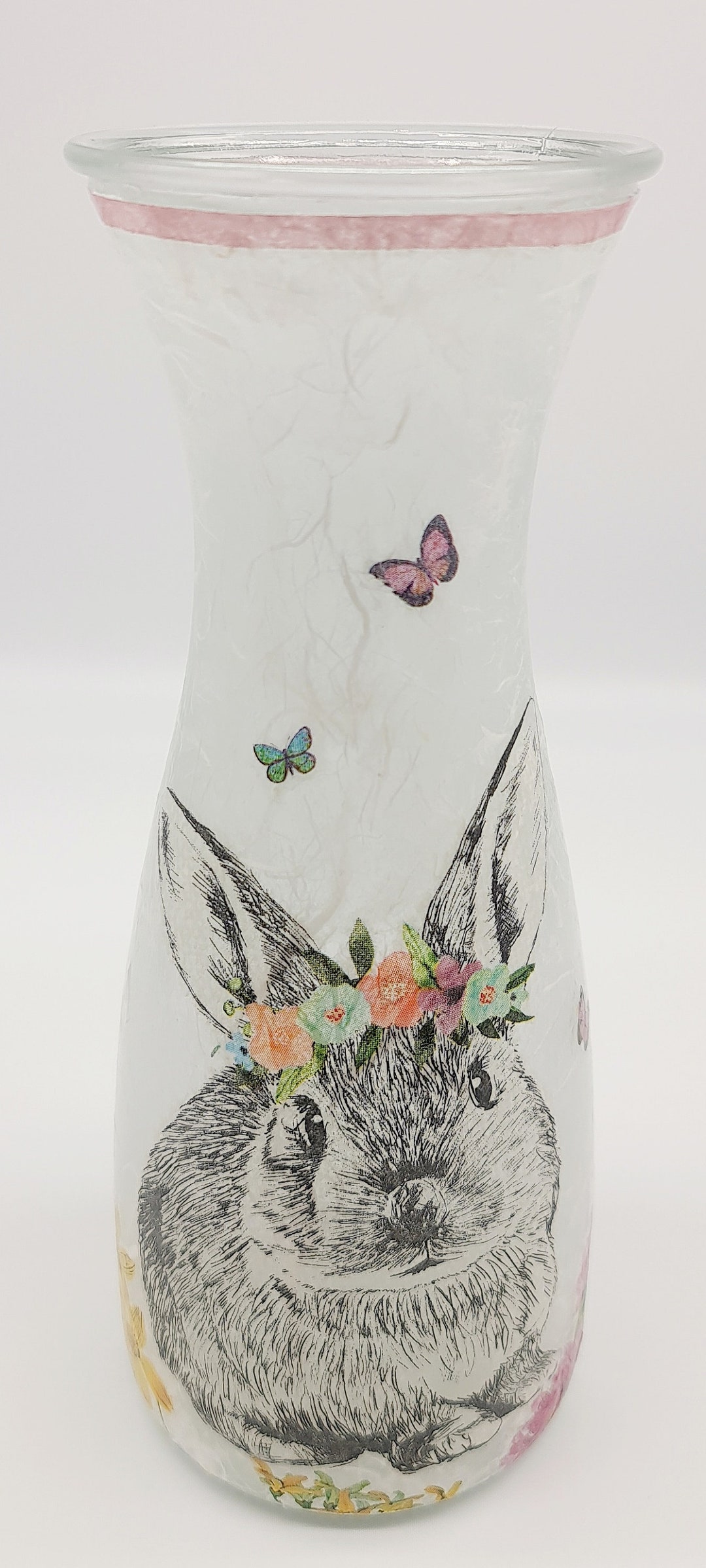 EASTER VASE Bunny Vase Bunny Vase Rabbit Vase Glass Vase - Etsy