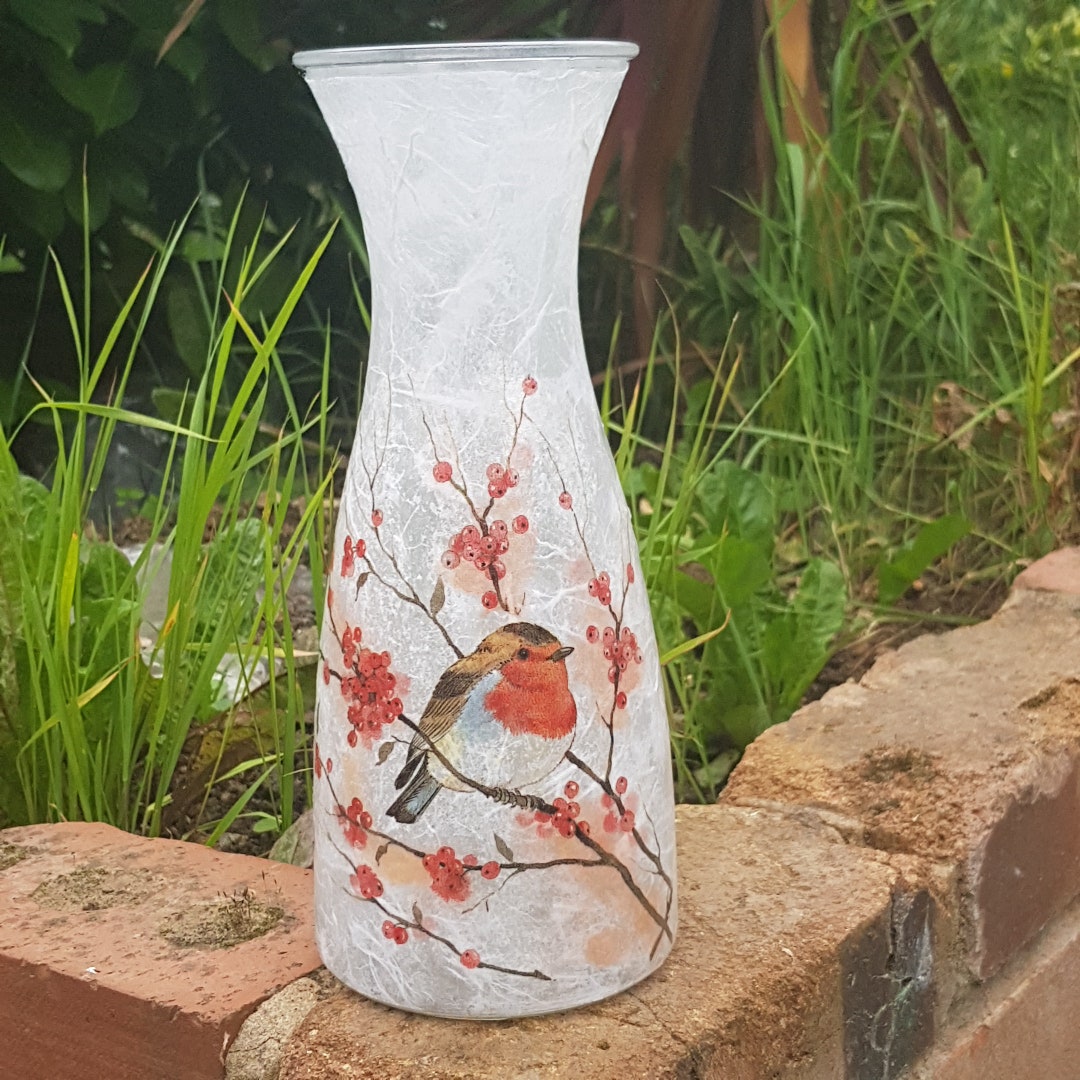 ROBIN VASE Glass Vase Birthday Gift Mother's Day - Etsy