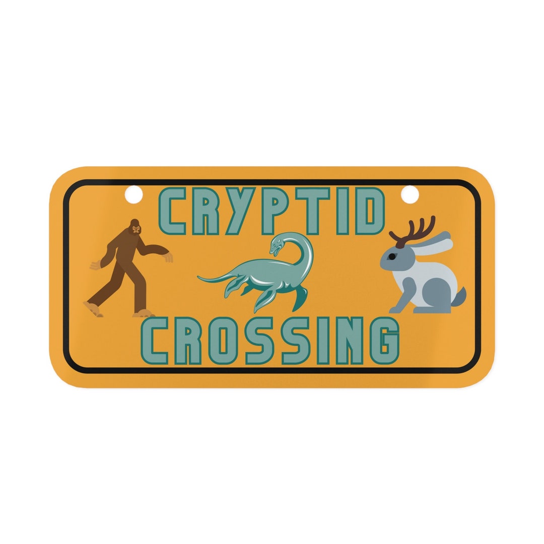 Cryptid Crossing Tiny License Plate | Wall Decor, Bigfoot, Loch Ness ...