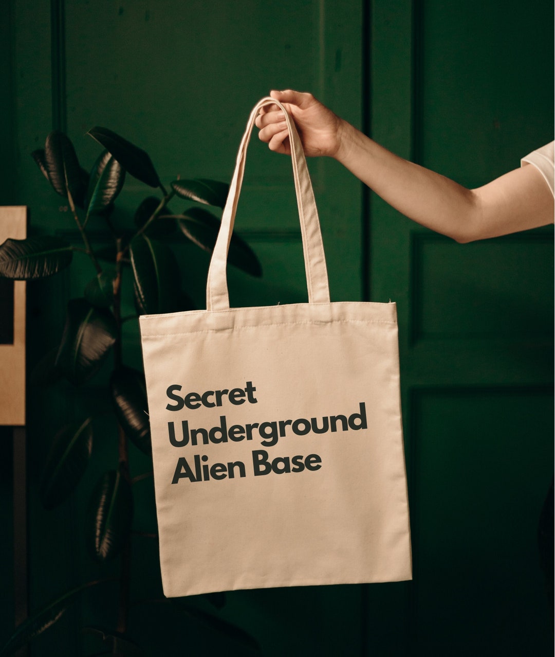 Secret Underground Alien Base, Cotton Canvas Tote, UFO Enthusiast, I ...