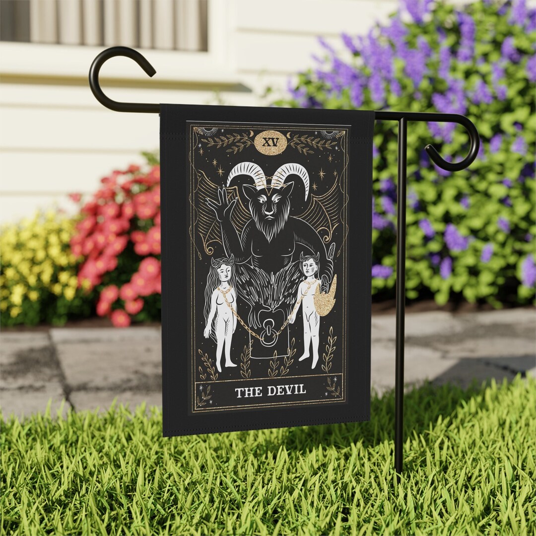 Mystical 'the Devil' Tarot Card Garden Flag | Mysticism, Divination ...