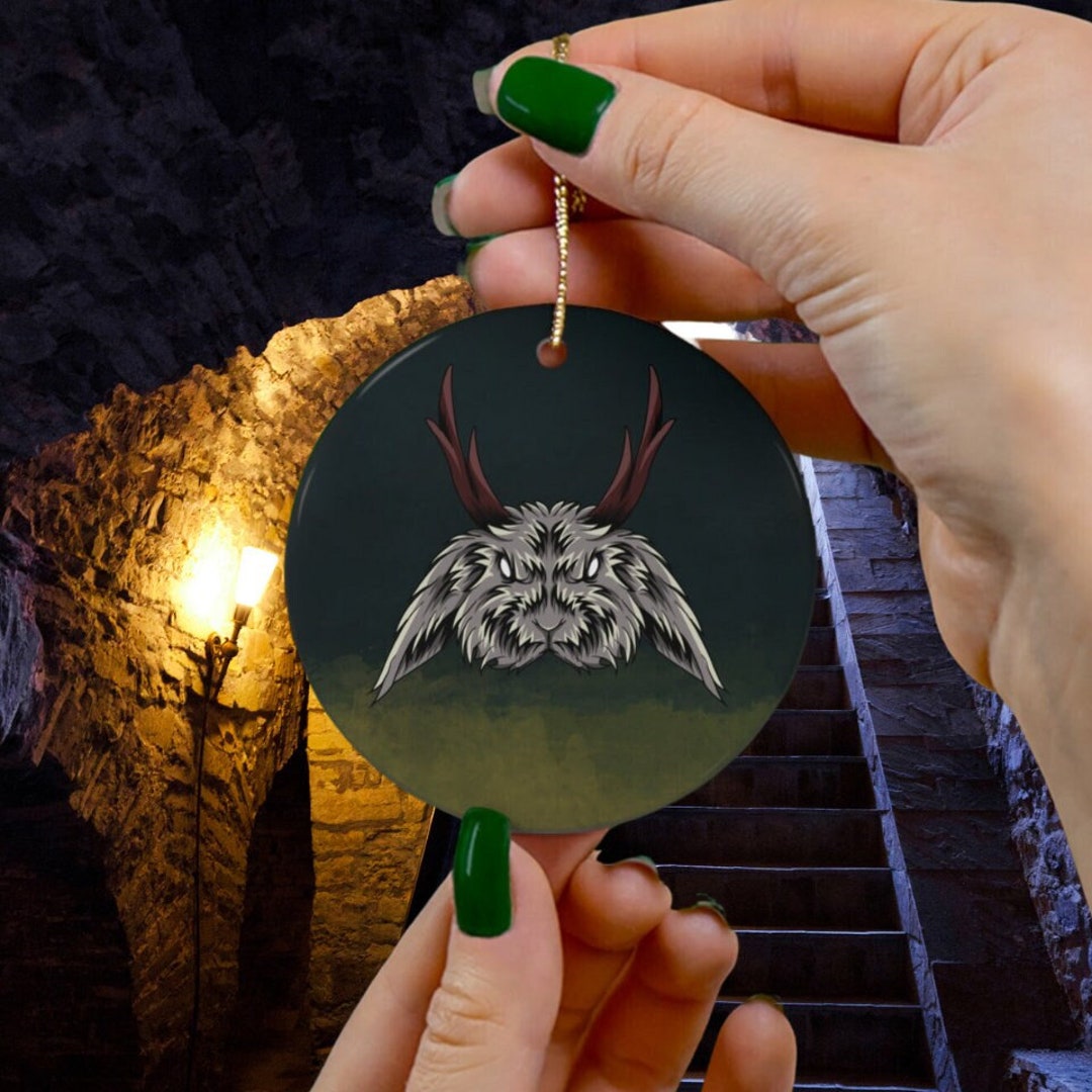 Scary Jackalope, Ceramic Ornament, Spooky Christmas, Creepy Christmas ...