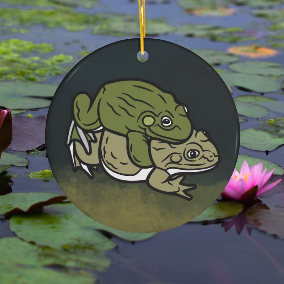 Frogs Humping, Ceramic Ornament, Herpetology Gift, Natural History ...