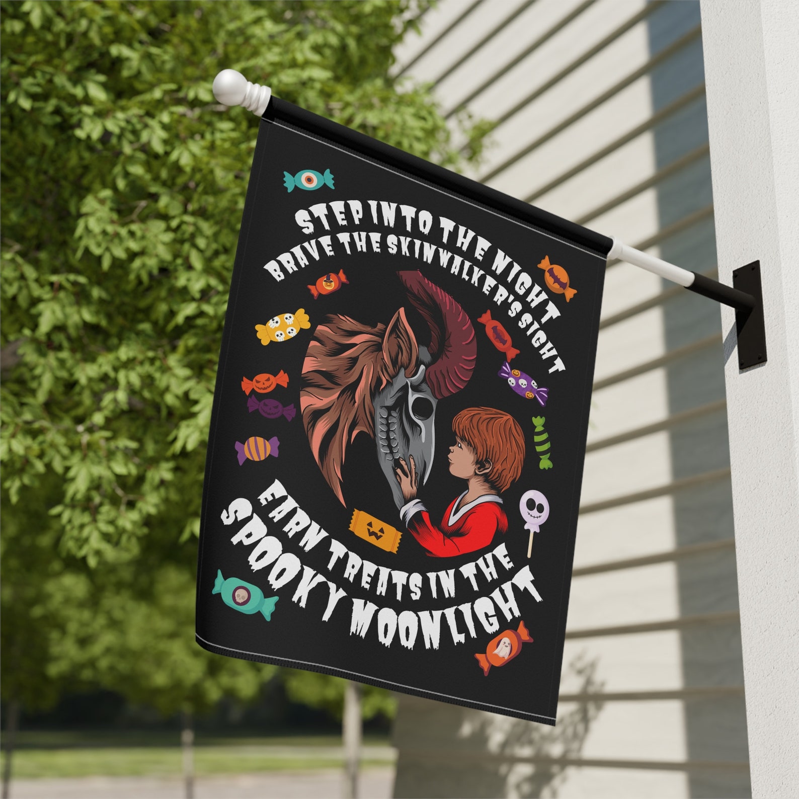 Courageous Halloween Adventure Garden Flag | Skinwalker, Candy, Trick ...
